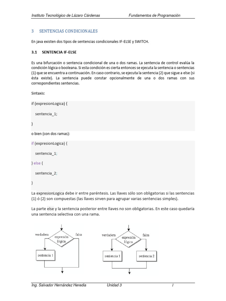 Unidad 3 Fundamentos de Programacion | PDF | Java (lenguaje de programación) | Flujo de control