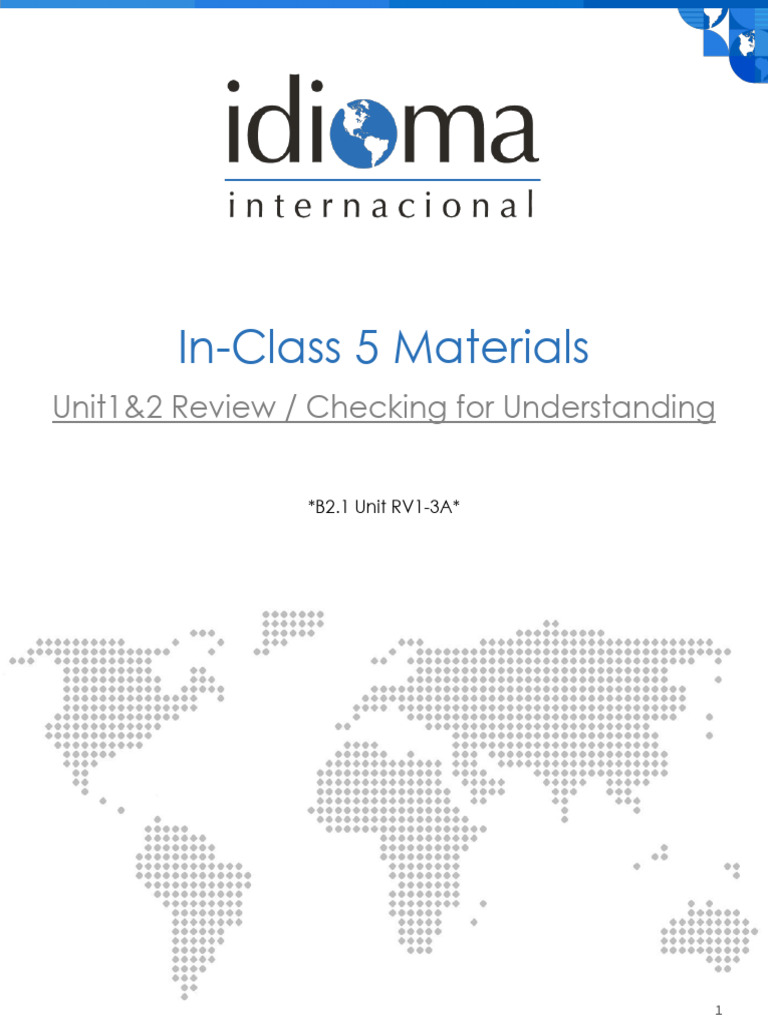ADAPTED UPDATED B2.1 Class 5 Materials (For In-Class Use) RV.1-3 | PDF | Foreign Language ...
