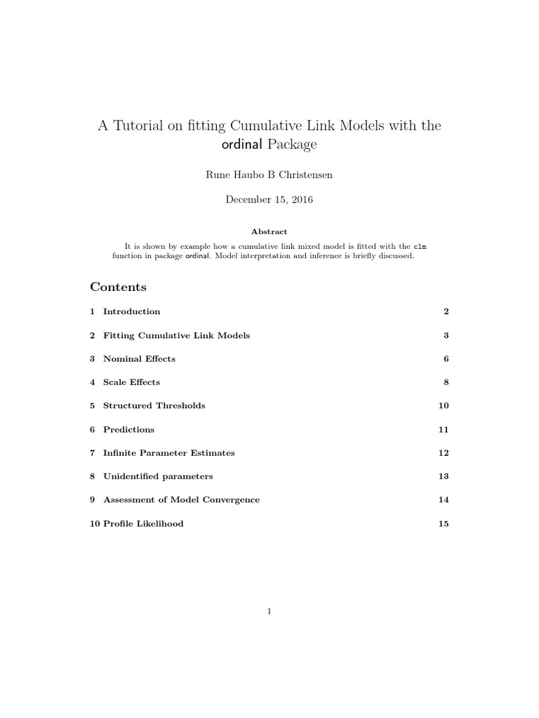 CLM Tutorial | PDF | Mathematical Optimization | Akaike Information Criterion