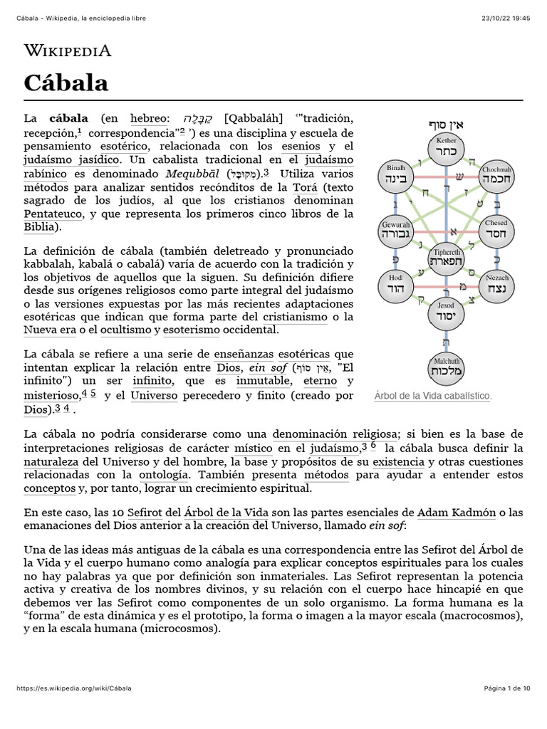 Cábala - Wikipedia, la enciclopedia libre | PDF | Kábala | Judios y ...