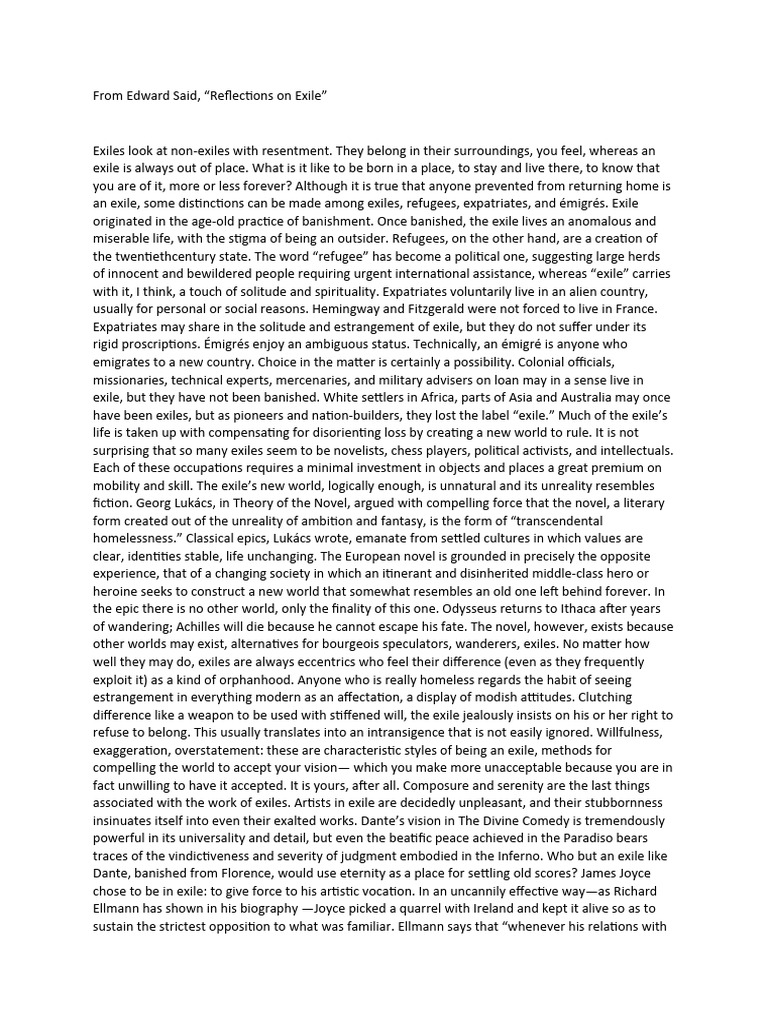 Reflections On Exile | PDF | Divine Comedy