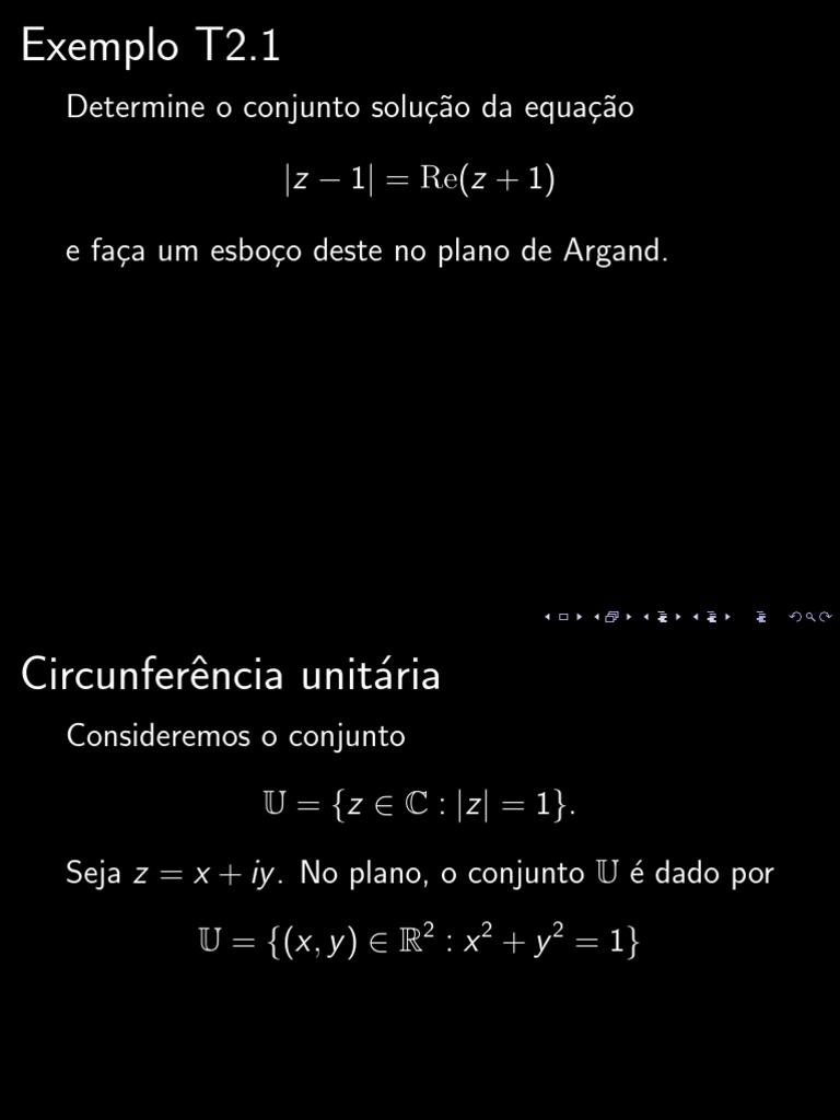Determine o Conjunto Solu C Ao Da Equa C Ao - Z 1 - Re (Z + 1) e Fa Ca ...