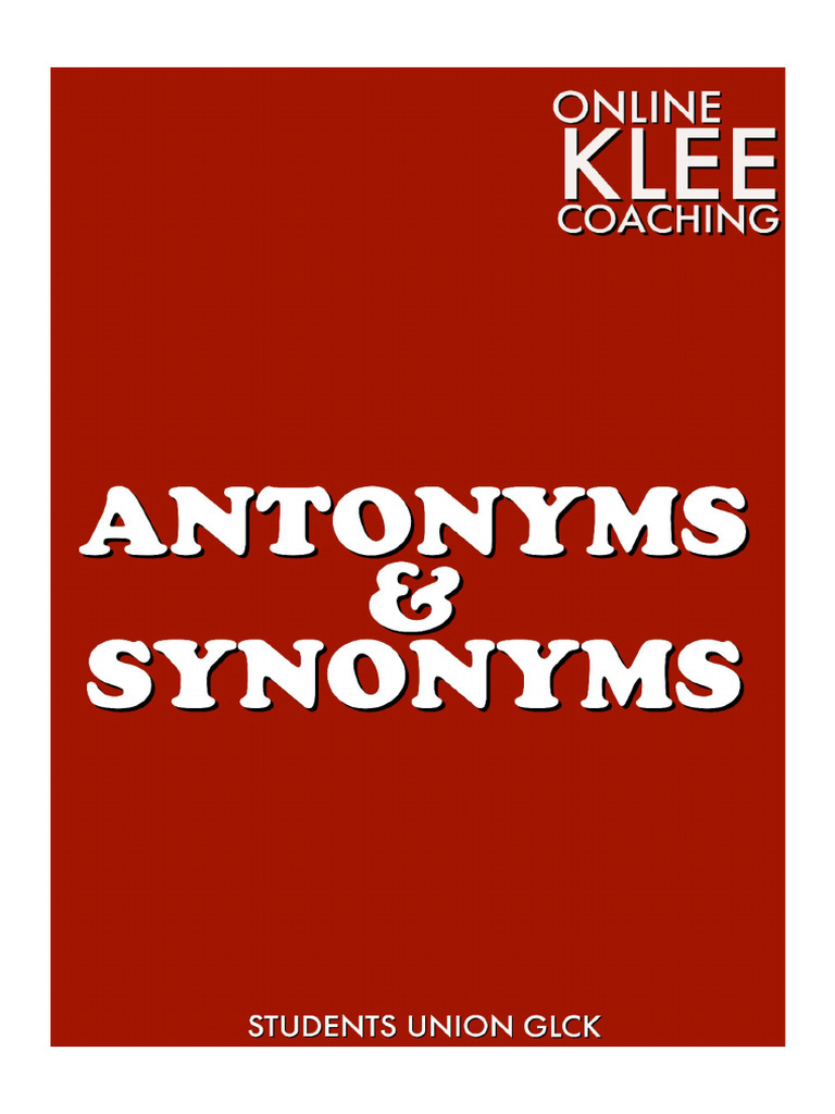 Antonyms & Synonyms | PDF