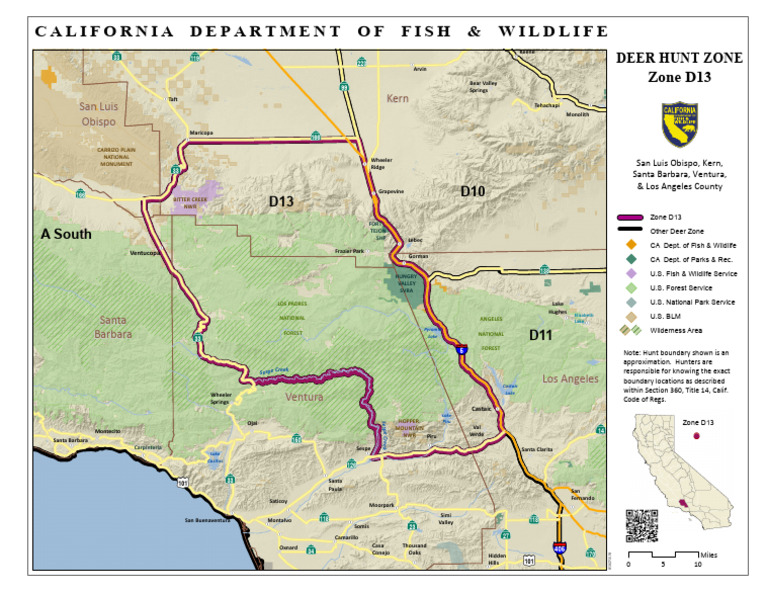 California D13 Deer Hunting Zone Map | PDF