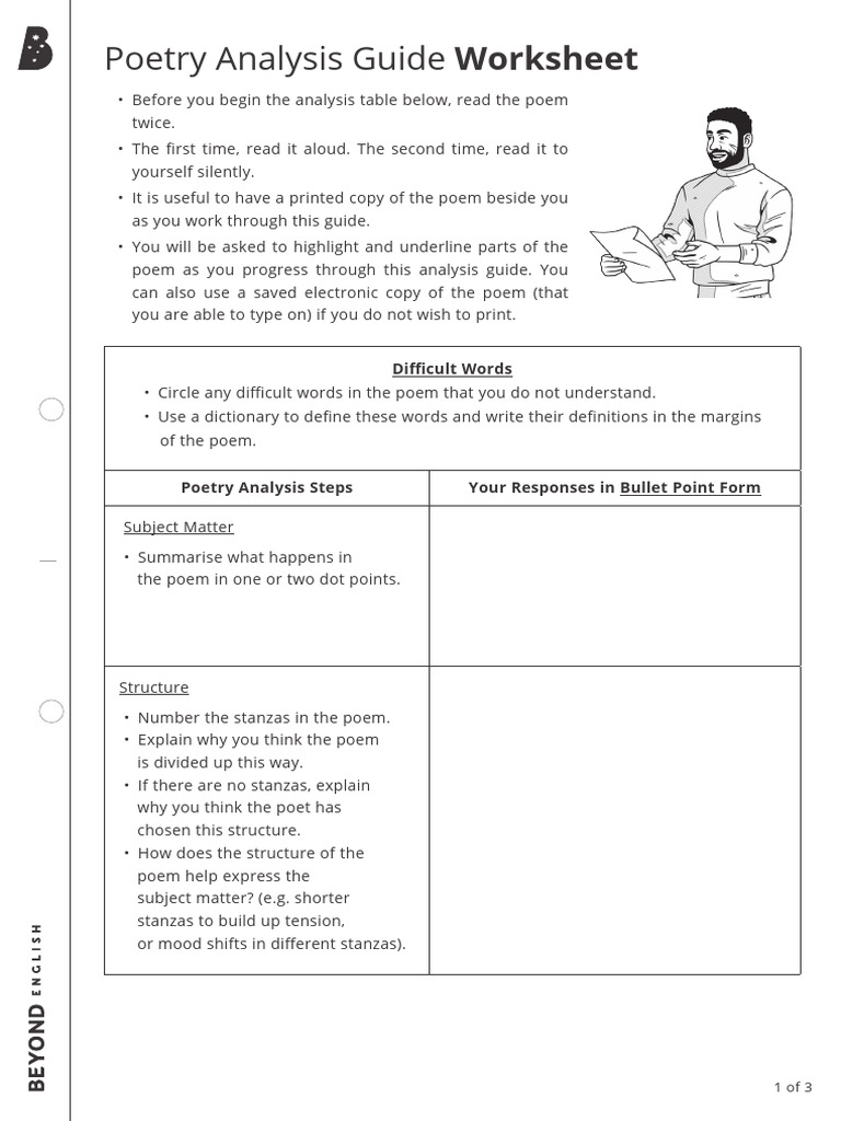 Au L 1685055060 Poetry Analysis Guide Worksheet Ver 1 | PDF