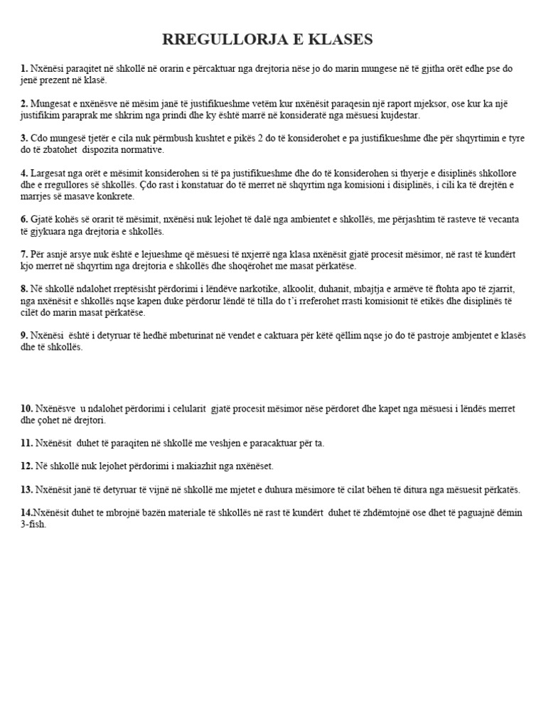 Regullorja e Klases | PDF