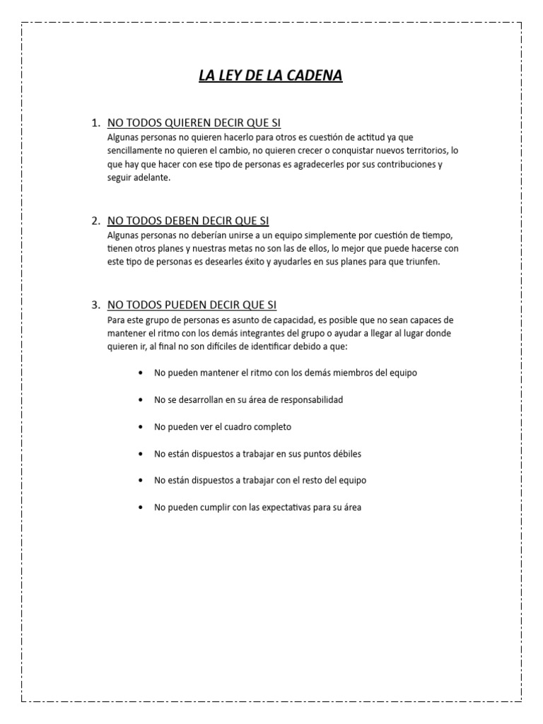 La Ley de La Cadena | PDF