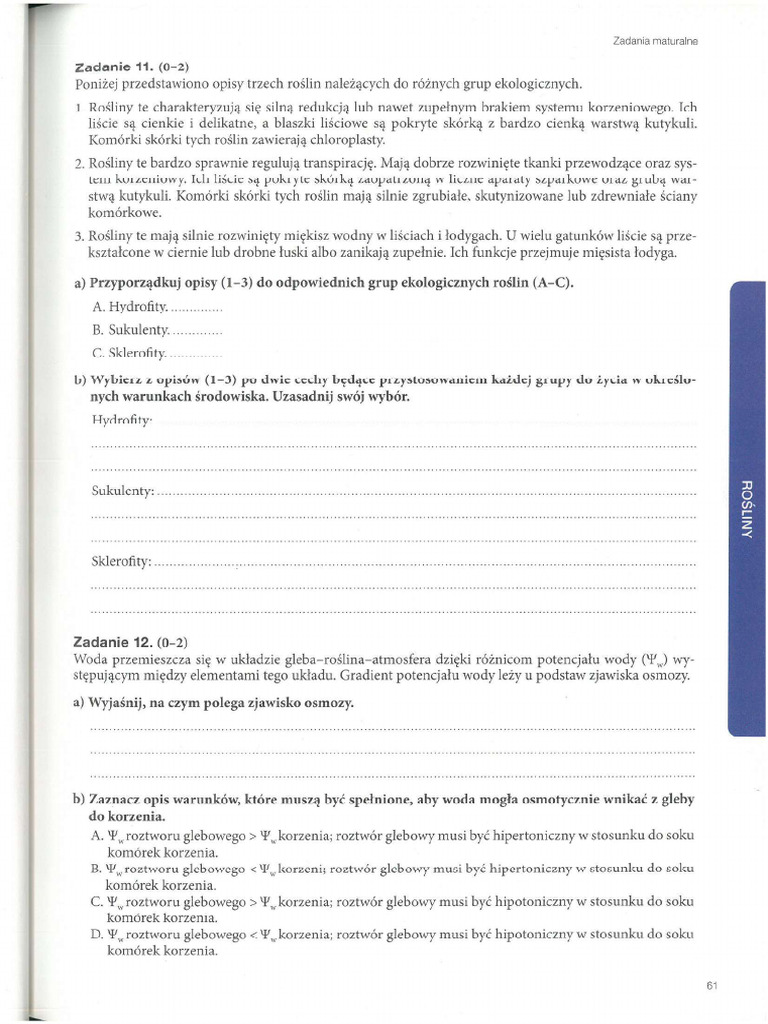 Fizjologia Roå Lin Zadania | PDF