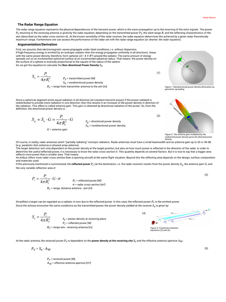 The Radar Equation - Radartutorial | PDF