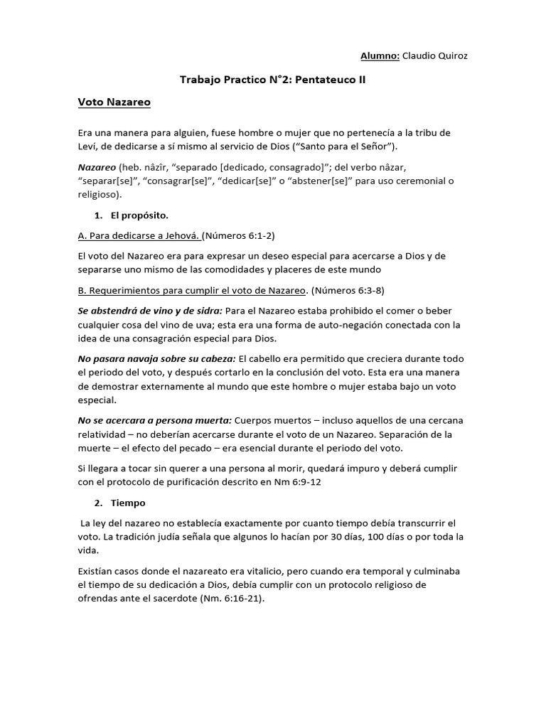 Voto Nazareo | PDF