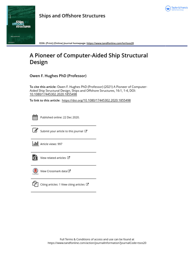 A Pioneer of Computer-Aided Ship Structural Design | PDF