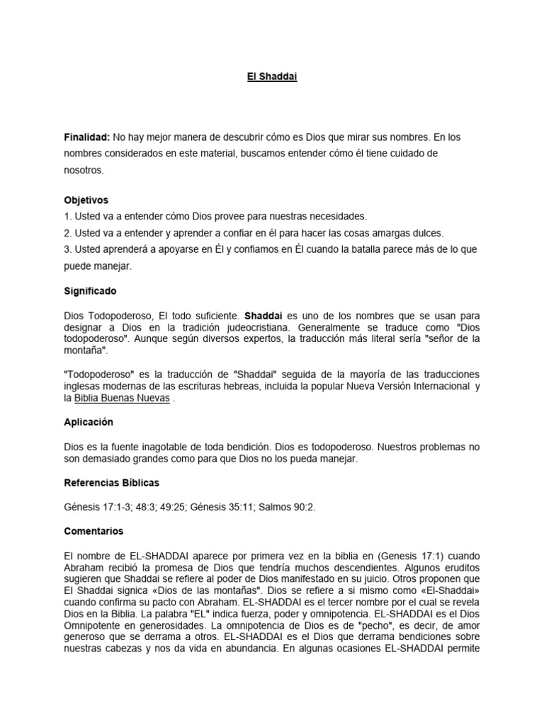 El Shaddai | PDF