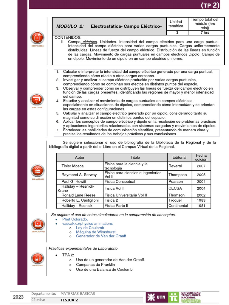 2023 - TP3 - Campo Eléctrico (v1) | PDF | Campo eléctrico | Electricidad
