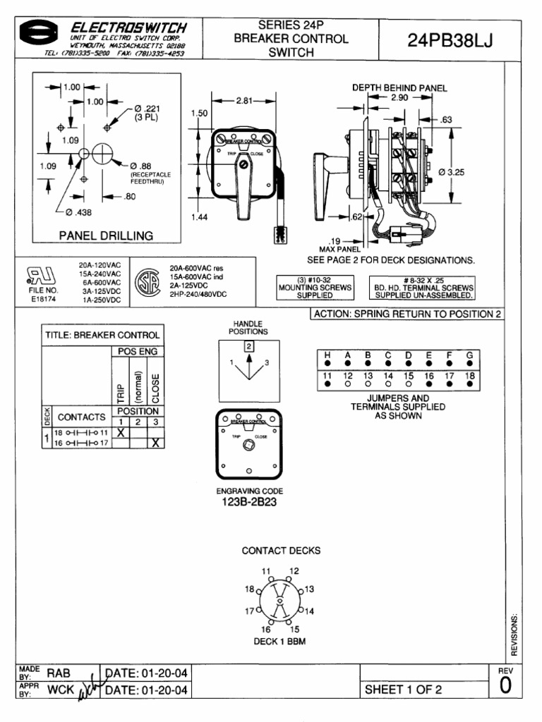 Electroswitch 24PB38LJ - REV0 | PDF