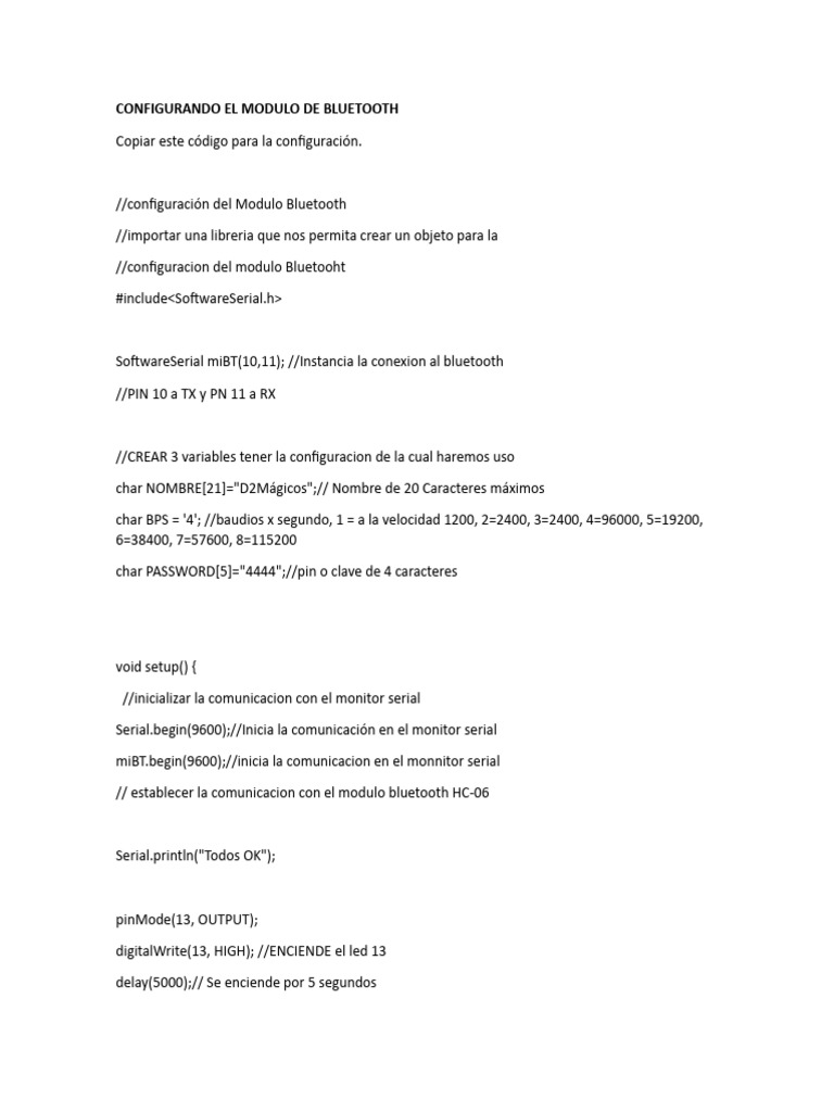 Configurando El Modulo de Bluetooth | PDF