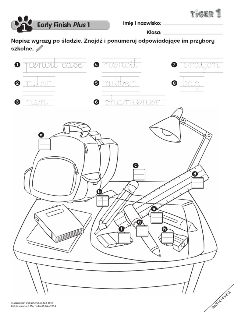 Język-Angielski Tiger 1 Unit 1 | PDF