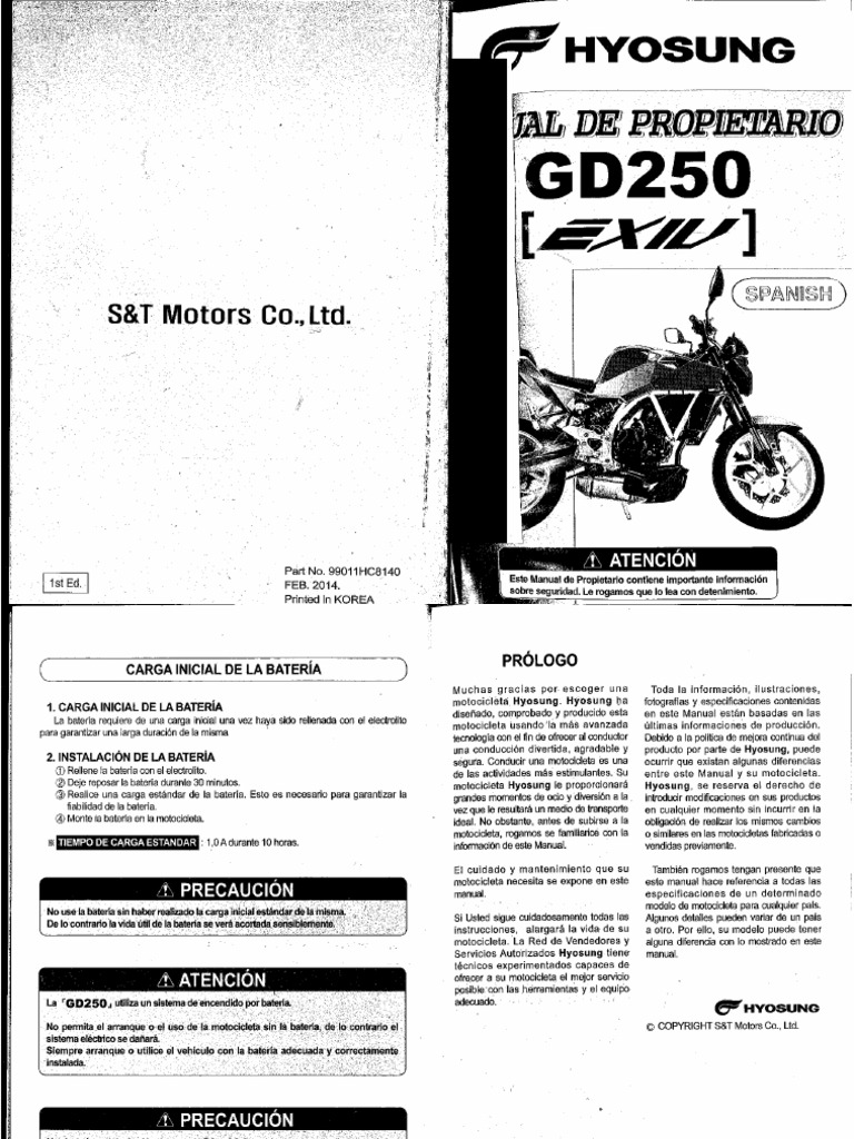 Manual de Propietario Gd250n Exiv | PDF