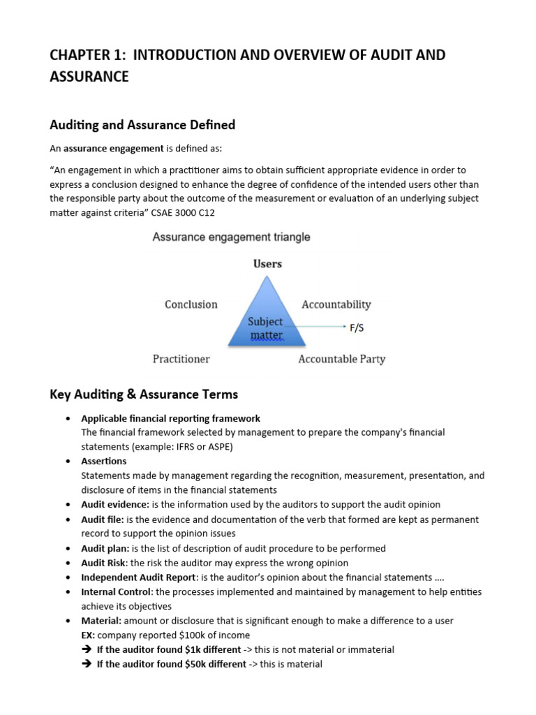Chapter 1-Class Note | PDF | Auditor's Report | Financial Audit