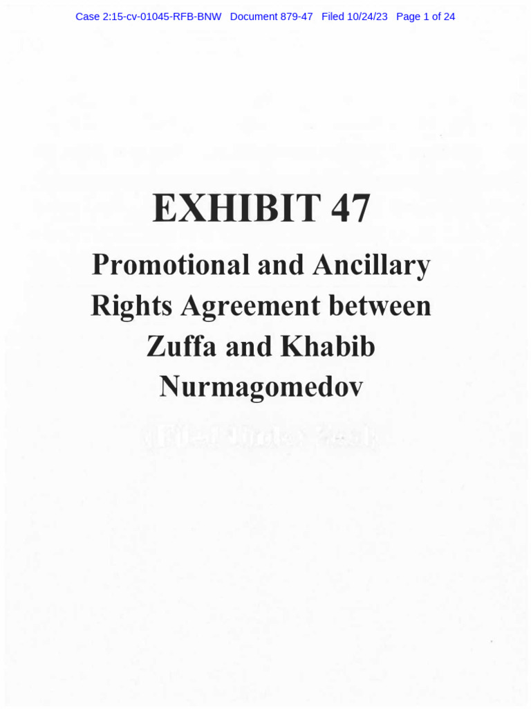 Khabib Nurmogomedov Old's UFC Contract | PDF