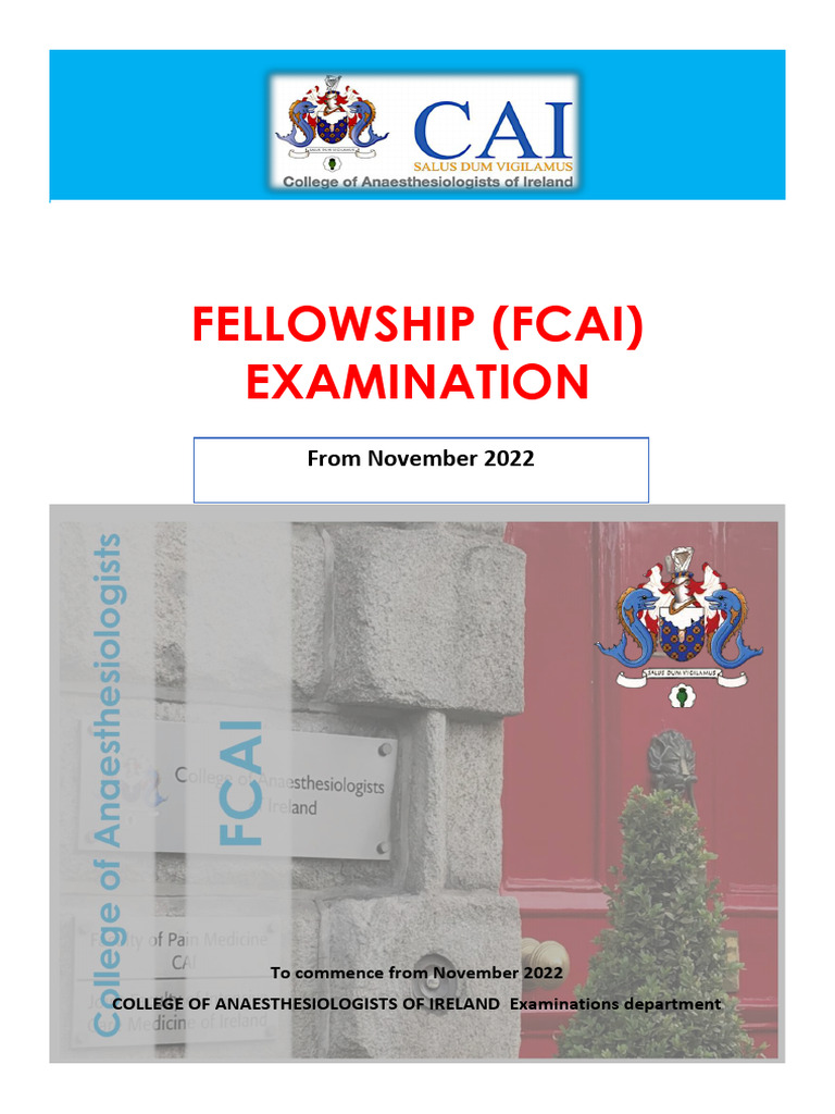 FCAI Examination Overview and Structure | PDF | Anesthesia | Surgery