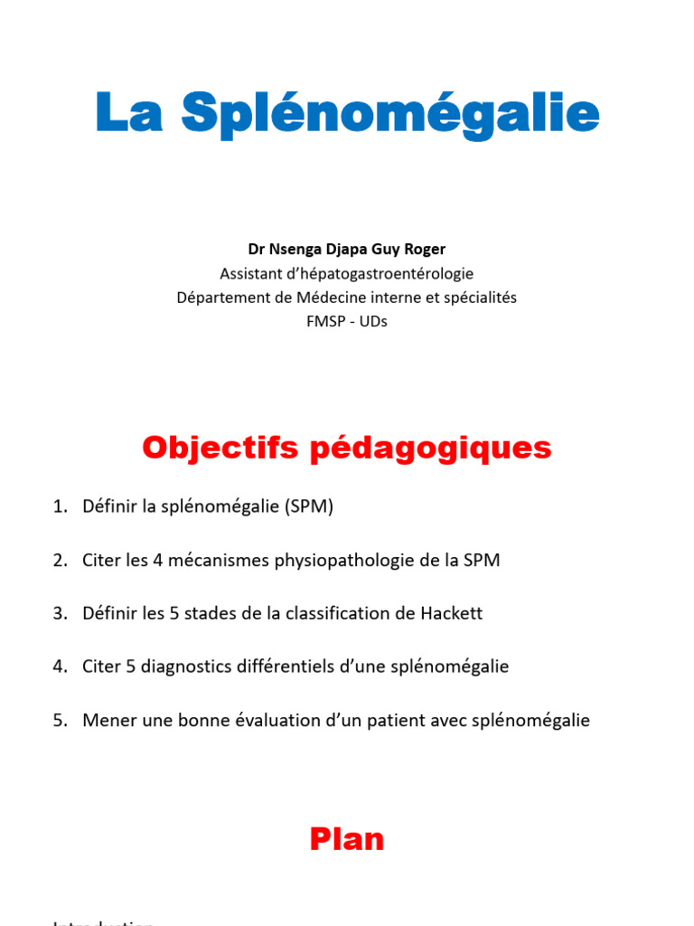 La Splénomégalie 2023-2024 | PDF
