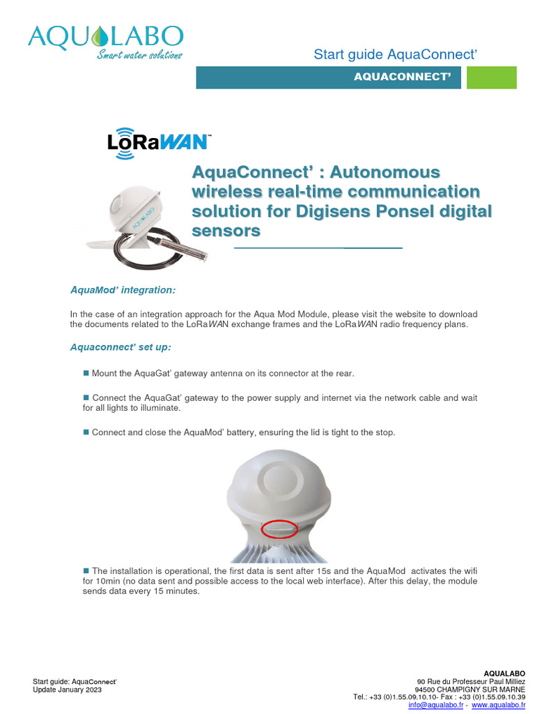 User Manuel Aqua Connect - Start Guide | PDF | Gateway ...