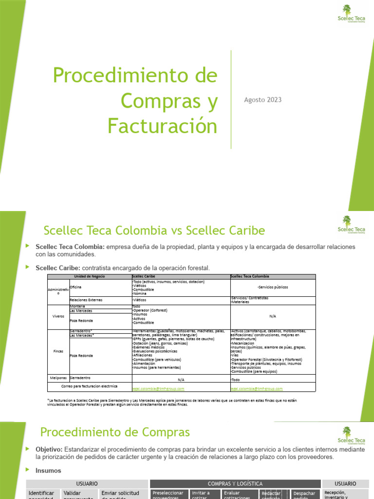 Procedimiento de Compras y Facturacion | PDF