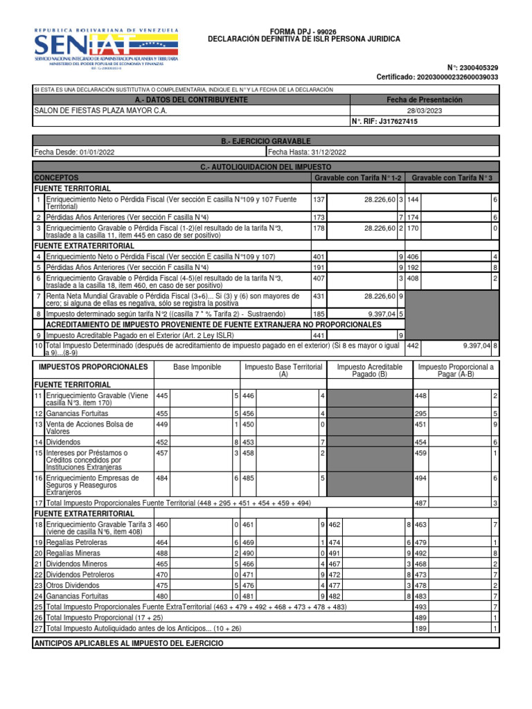 Declaracion Estimada de Renta | PDF | Economias | Dinero