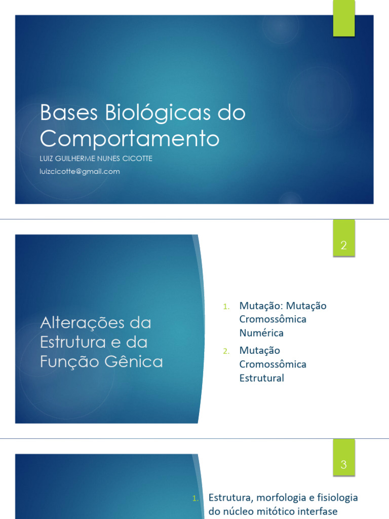 Bases Biológicas Do Comportamento: Luiz Guilherme Nunes Cicotte | PDF ...
