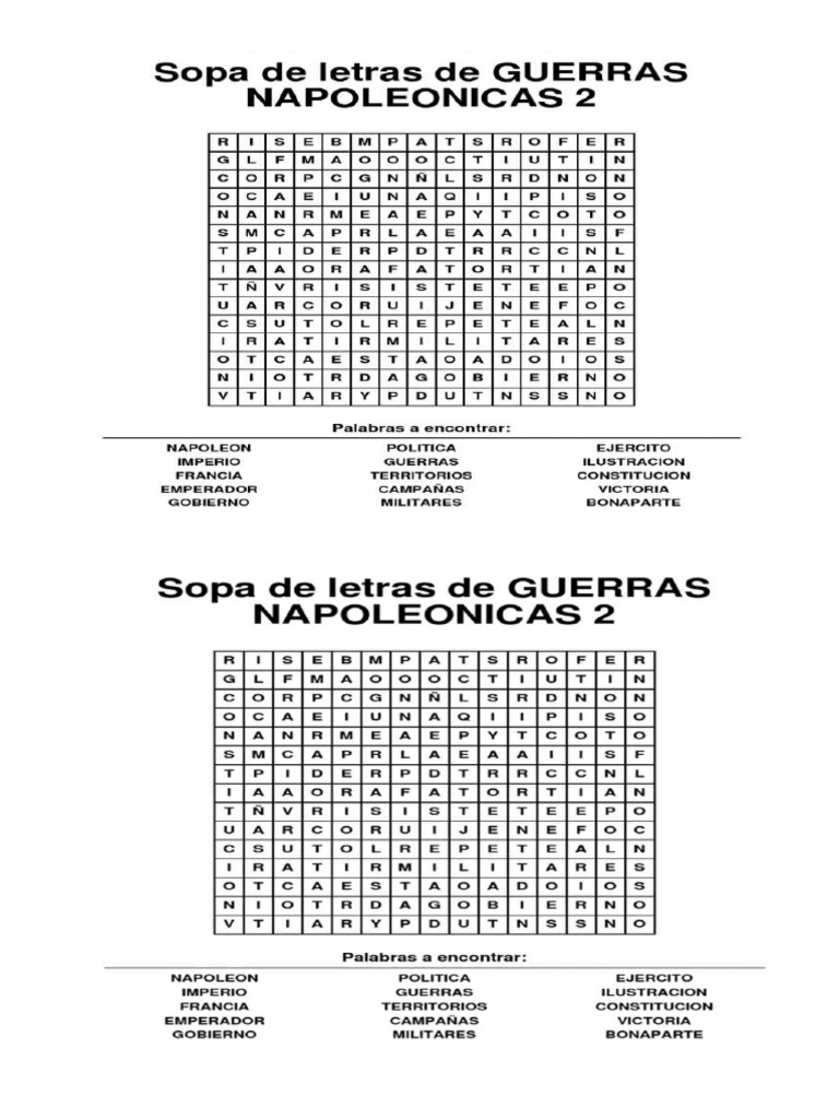 Napoeon Sopa de Letras | PDF