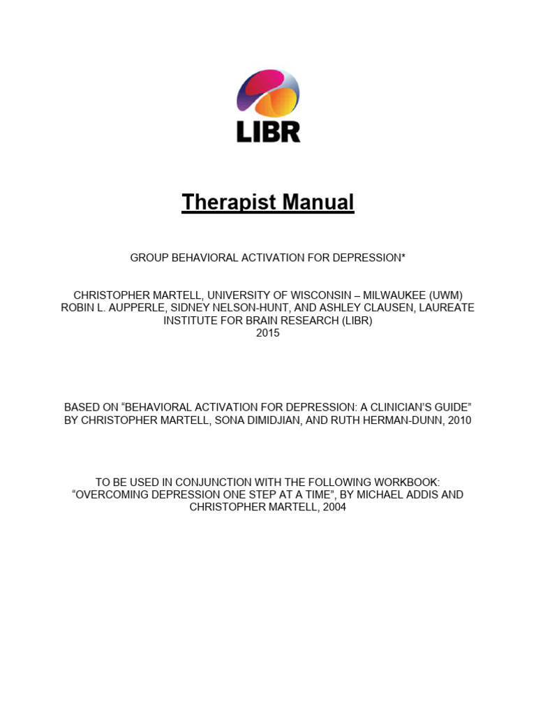 Group Behavioral Activation Manual | PDF