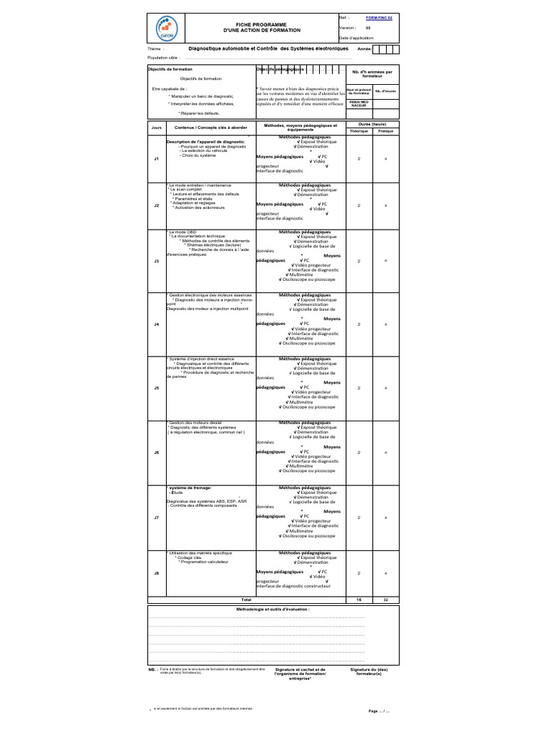 FINC.02 Fiche Programme Dune Action de Formation V05 | PDF