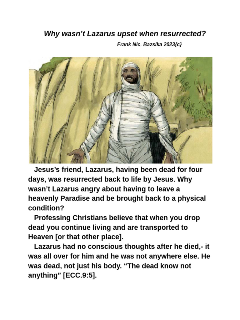 Lazarus Resurrection | PDF
