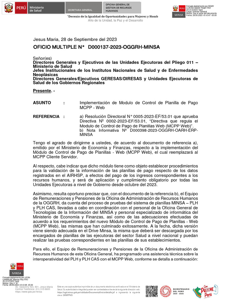 Oficio Multiple | PDF