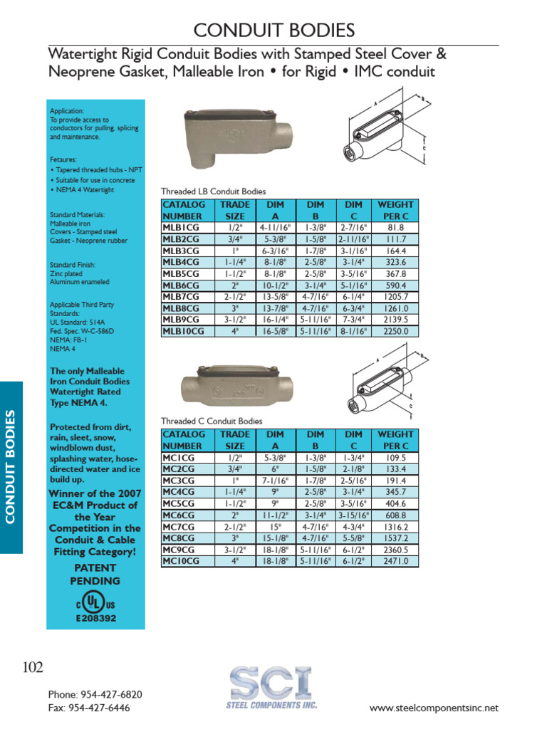 Watertight Malleable Iron Conduit Bodies | PDF