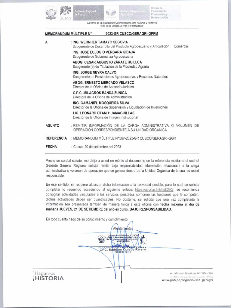 Memorándum Múltiple | PDF