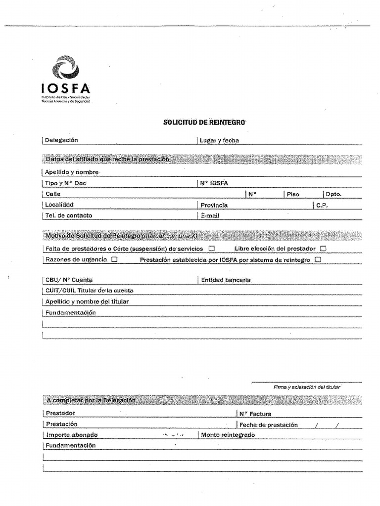 Solicitud de Reintegro - 0001 | PDF