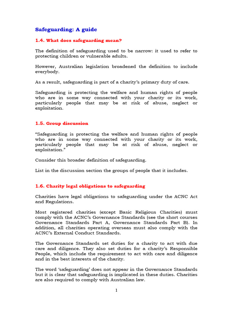 A. Safeguarding Course 1 | PDF