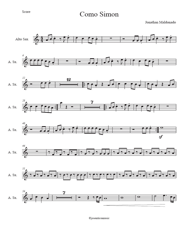 Como Simon 1 - Score | PDF