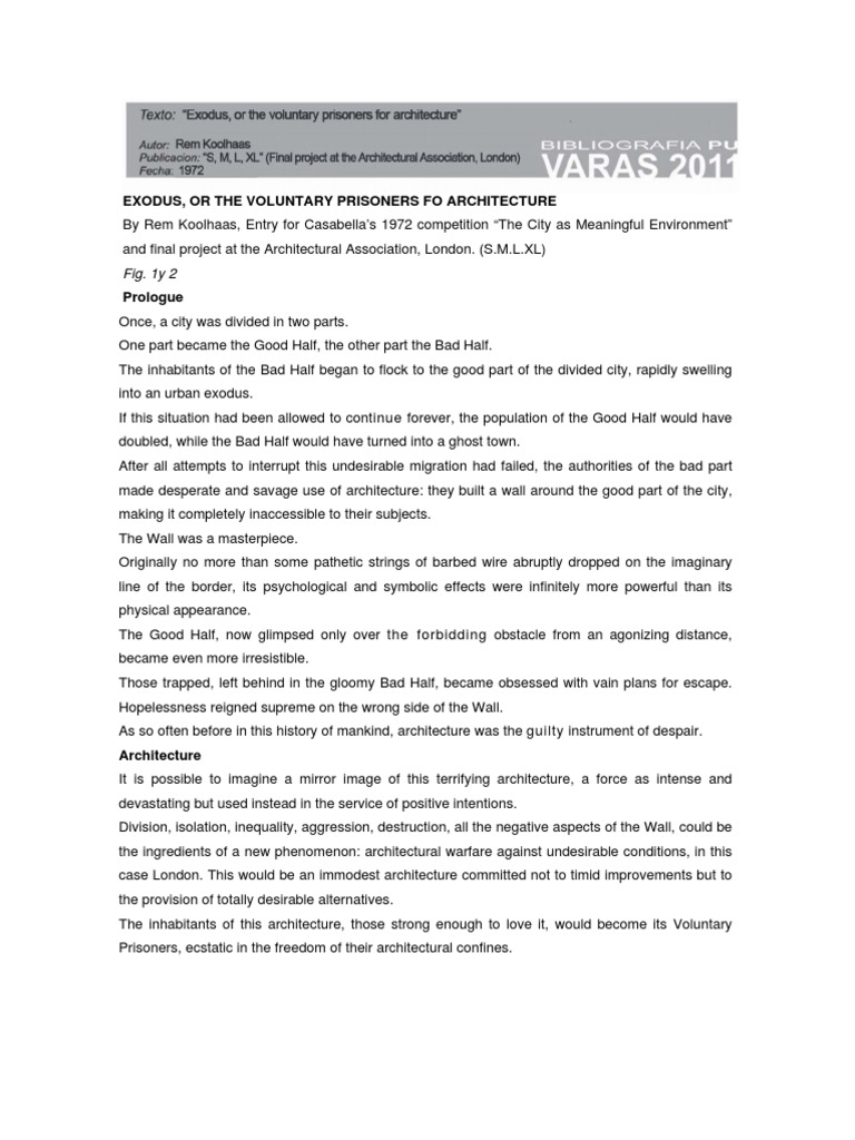 Exodus SMLXL Rem Koolhaas | PDF | Earth | Nature