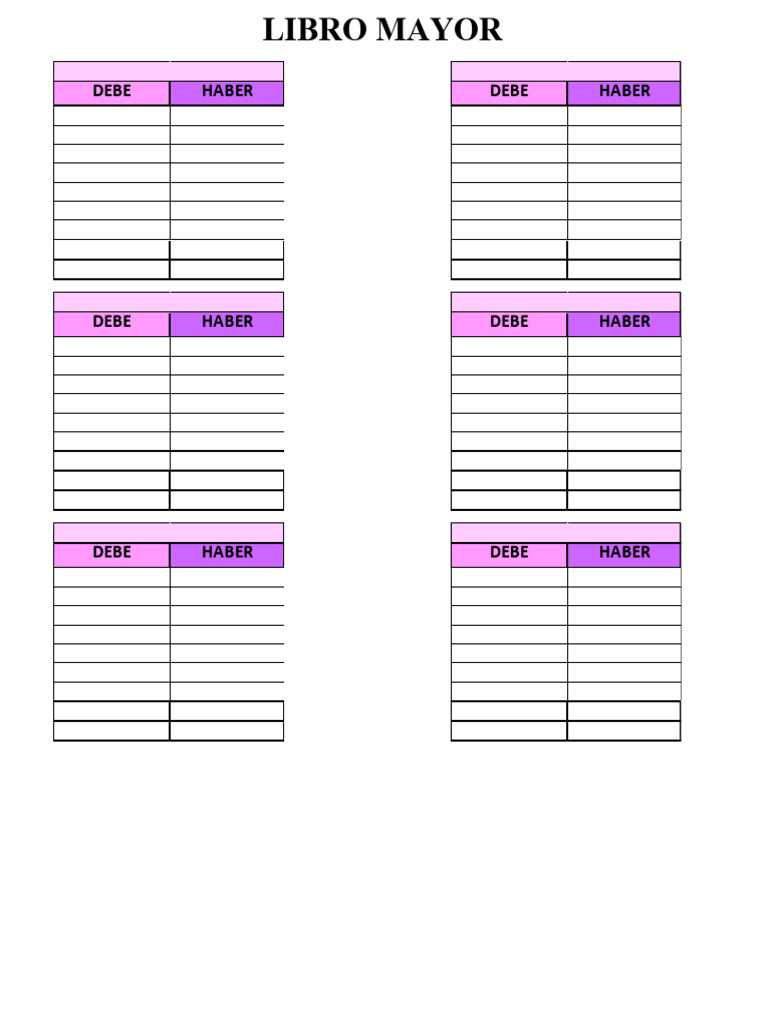 Cuadro Blanco Libro Mayor | PDF