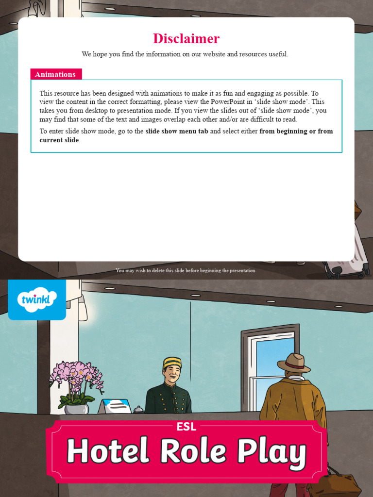 T 1661852147 Esl Hotel Role Play - Ver - 1 | PDF | Hospitality Industry
