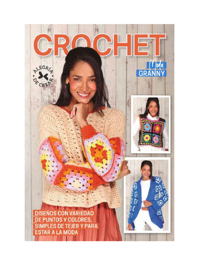Crochet Moda Granny Diseos Con Variedad de Puntos y Colores Simples de ...