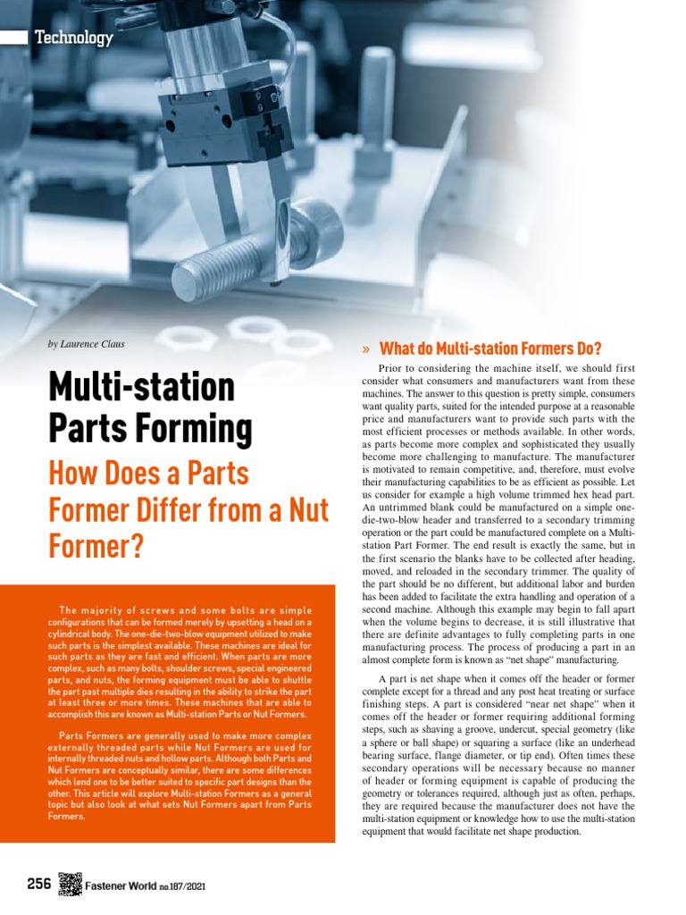 Multi-Station Parts Forming: How Does A Parts Former Differ From A Nut ...