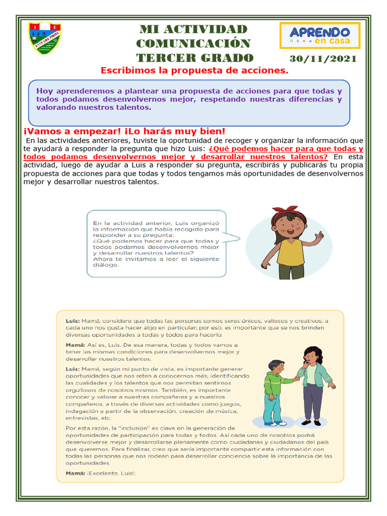 Mi Act Com. 30-11-2021 | PDF | Crecimiento personal y profesional