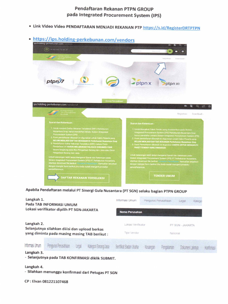 SGN Pendaftaran Rekanan | PDF