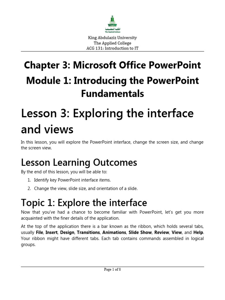 PowerPoint M1 - L3 | PDF | Microsoft Power Point | Software