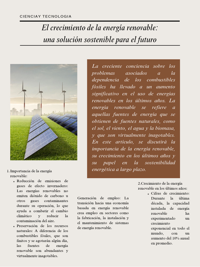 Articulo de La Energia Renovable | PDF