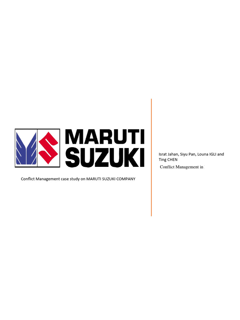 Case On Conflict Management of Maruti Suzuki | PDF