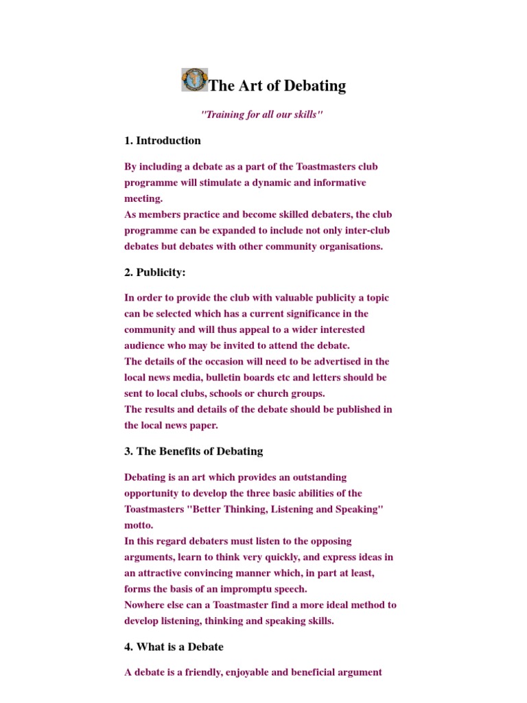 The Art of Debating | PDF | Argument | Communication